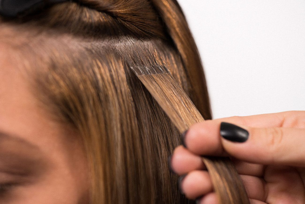 Hair Extension Application Process using Hairdreams Hair Extensions